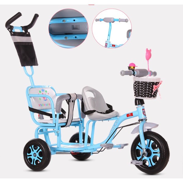 Basikal Kanak-Kanak 2 Tempat Duduk Twin Bicycle For Toddler Kids ...