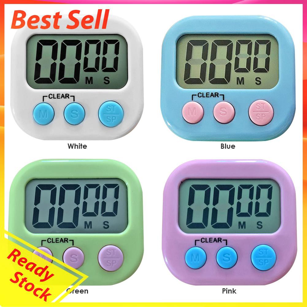 Kitchen LCD Electronic Digital Timer Magnetic Countdown Alarm Stopwatch ...