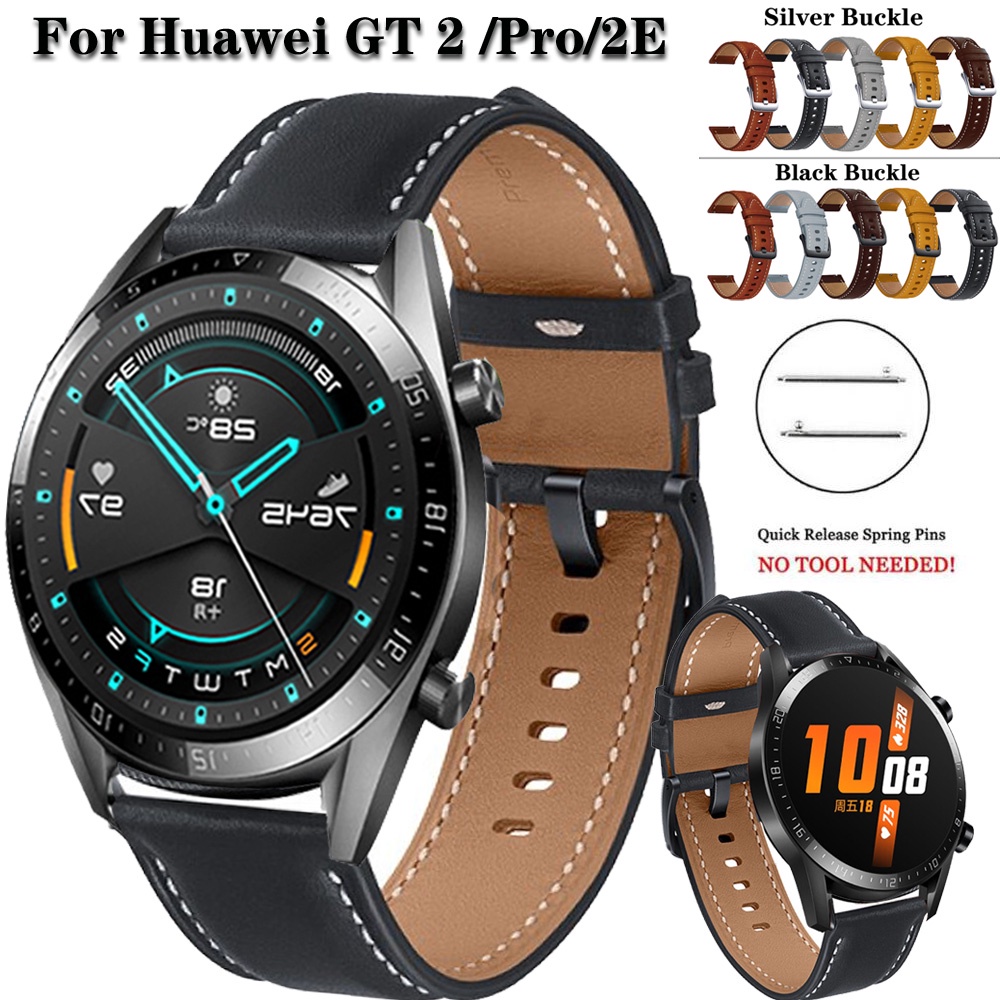 For Huawei Watch GT 2 / Pro / 2E / GT 46mm genuine leather strap 22mm ...