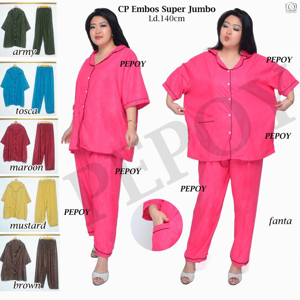 CP Super Jumbo Sleepwear Pajama Set 5L / 7L Ld 140 Cm. NO TIPU | Shopee Singapore