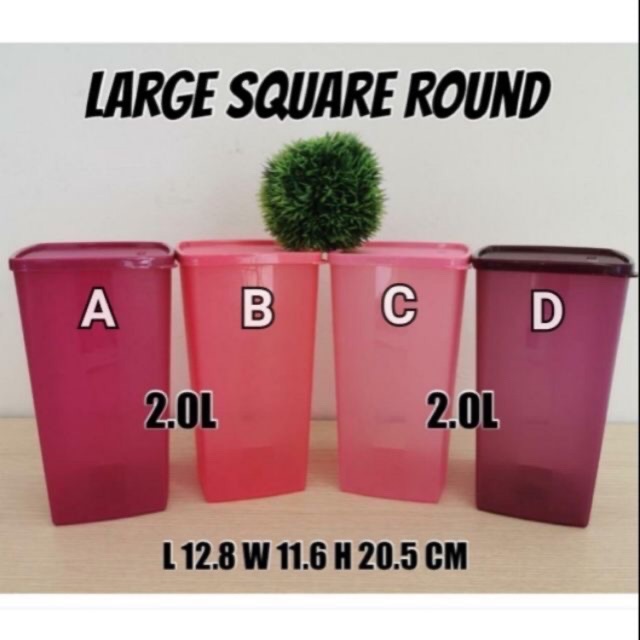 Large Square Round 2L Tupperware Brands | Shopee Singapore