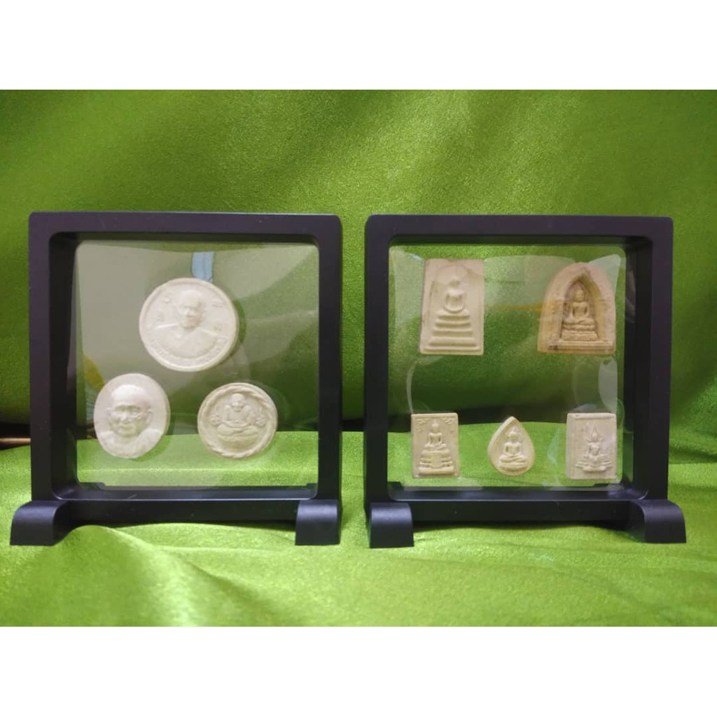 Thai Amulet Transparent Display Case 泰国佛牌 PE 薄膜 真空收藏盒 11CM X11CM 正方形 ...