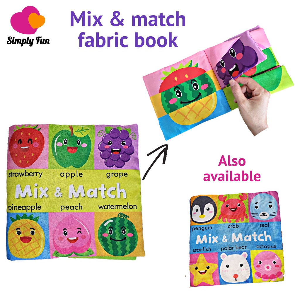Mix and match fun fabric book Buku kain campur dan padankan gambar ...
