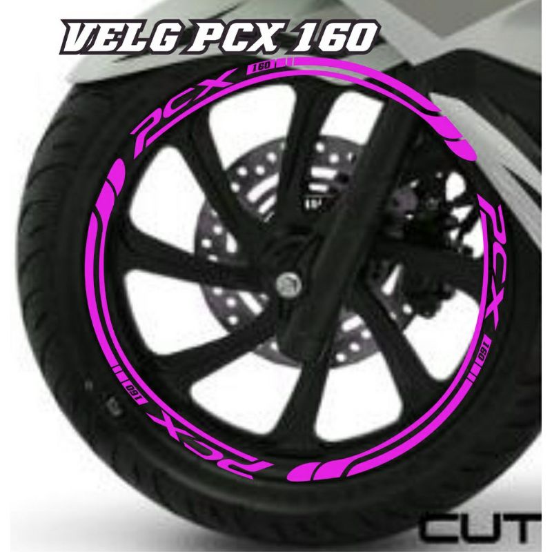 Honda PCX Motorcycle Rim cutting Sticker Complete fullset Front Rear ...