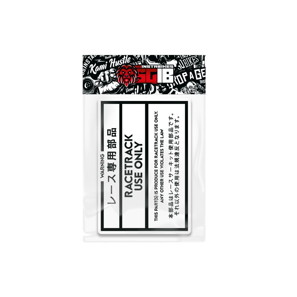 Race Track Use Only Motorcycle Waterproof UV Resistance Decal Sticker ...