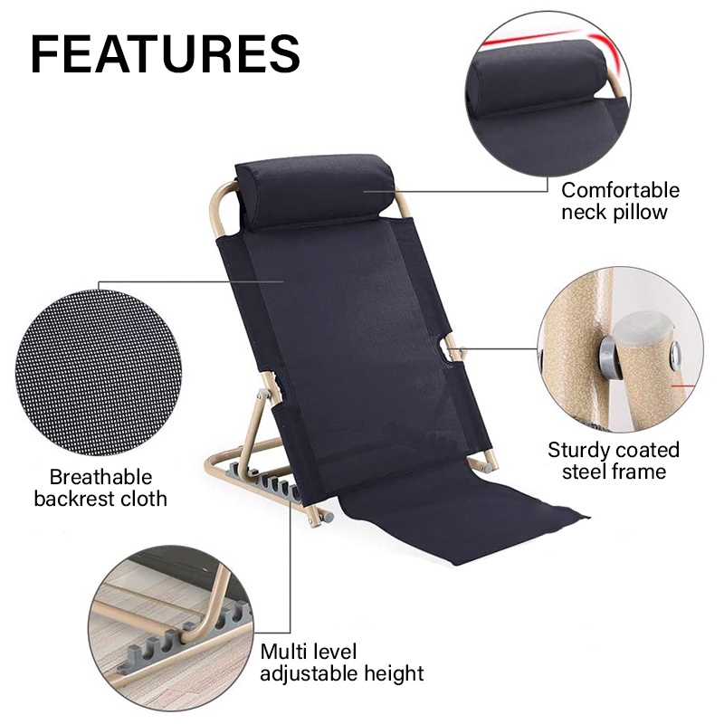 Floor Chair Backrest Lazy Chair Adjustable Angle Foldable Back Support ...