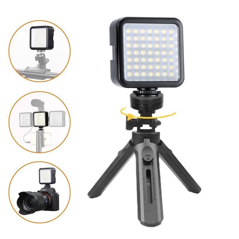 6000K LED Video Light for Vlog/live/Video camera light 3 hotshoes 49LED ...