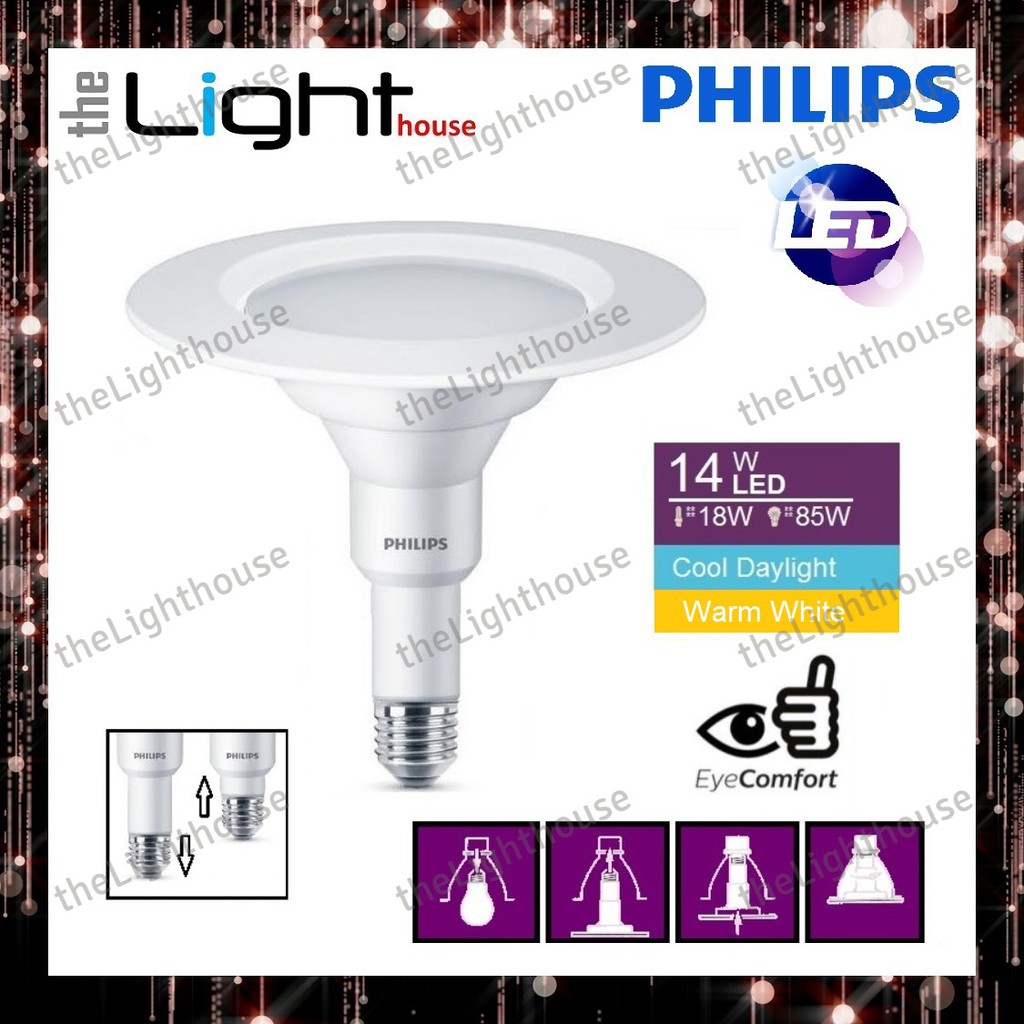 PHILIPS 14W MYCARE LED ADJUSTABLE NECK BULB E27 1275 lumen Downlight ...