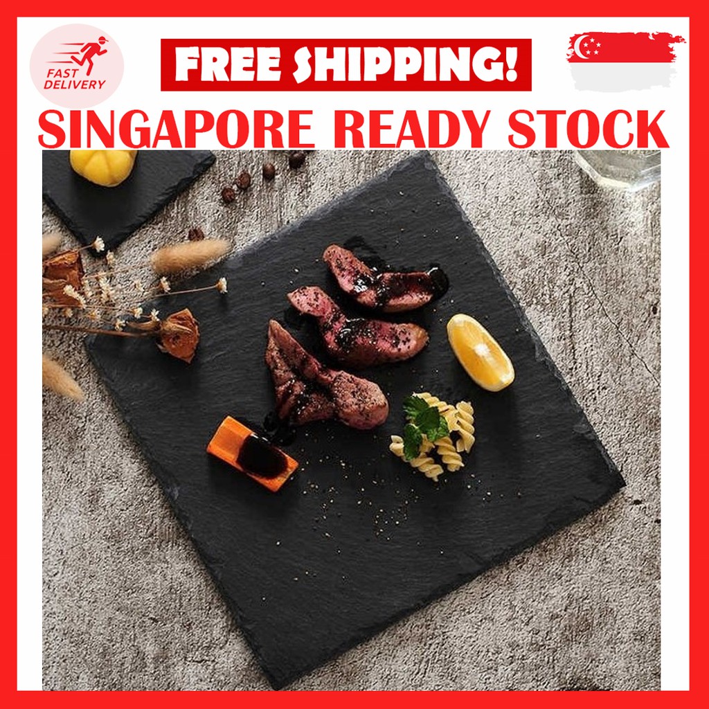CREATIVE HOME NATURAL SQUARE SLATE STONE 19 BY 19 CM SQUARE CHEESE ...