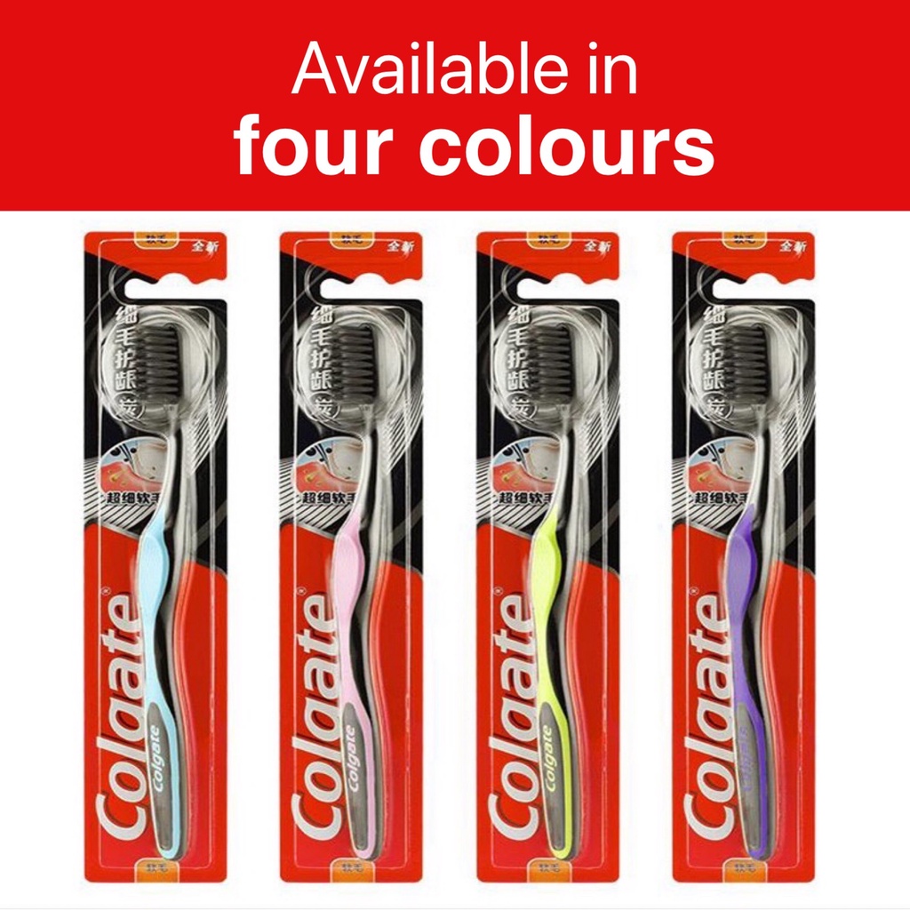 Colgate Charcoal Slimsoft Toothbrush / Available in 4 colours /Charcoal ...