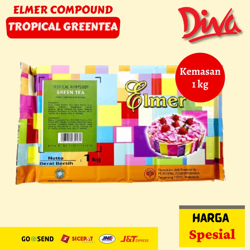 [1 kg] Elmer Tropical Greentea - Elmer Compound / Chocolate bar ...