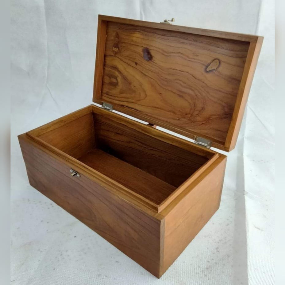 Teak Box Storage Multi-Purpose Wooden Chest Treasure (Real Wood ...