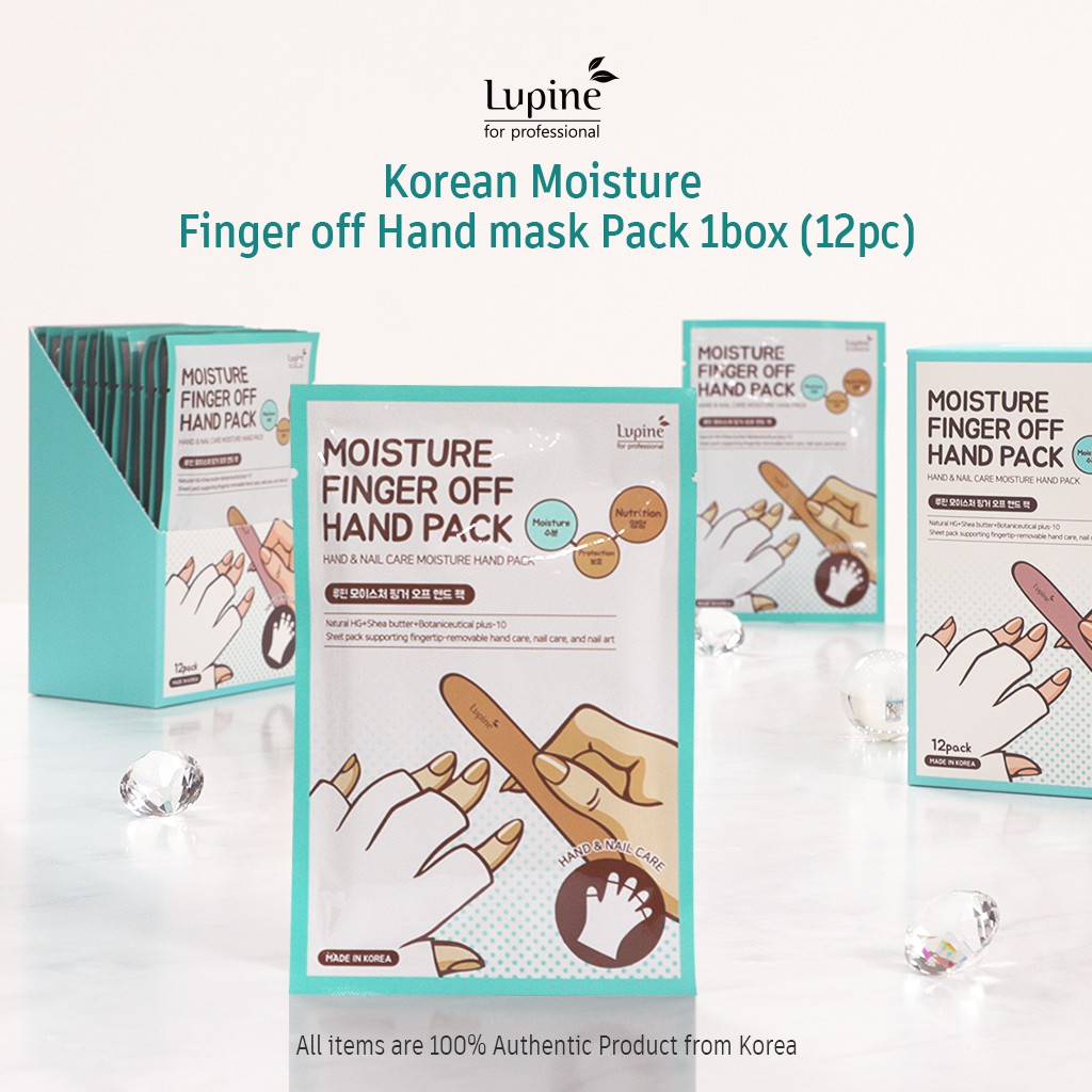 [Lupine] Korean Moisture Finger off Hand mask Pack 1box(12pc) | Shopee ...