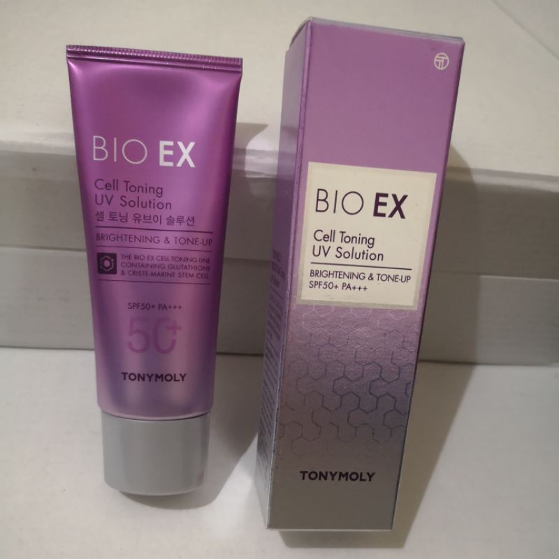 Tonymoly Bio ex cell toning uv solution (Brightening & Tone-up SPF 50+ PA+++) | Shopee Singapore