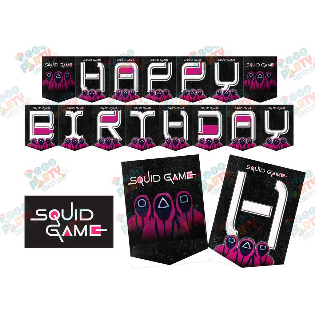 SQUID GAME BIRTHDAY BANNER | Shopee Singapore