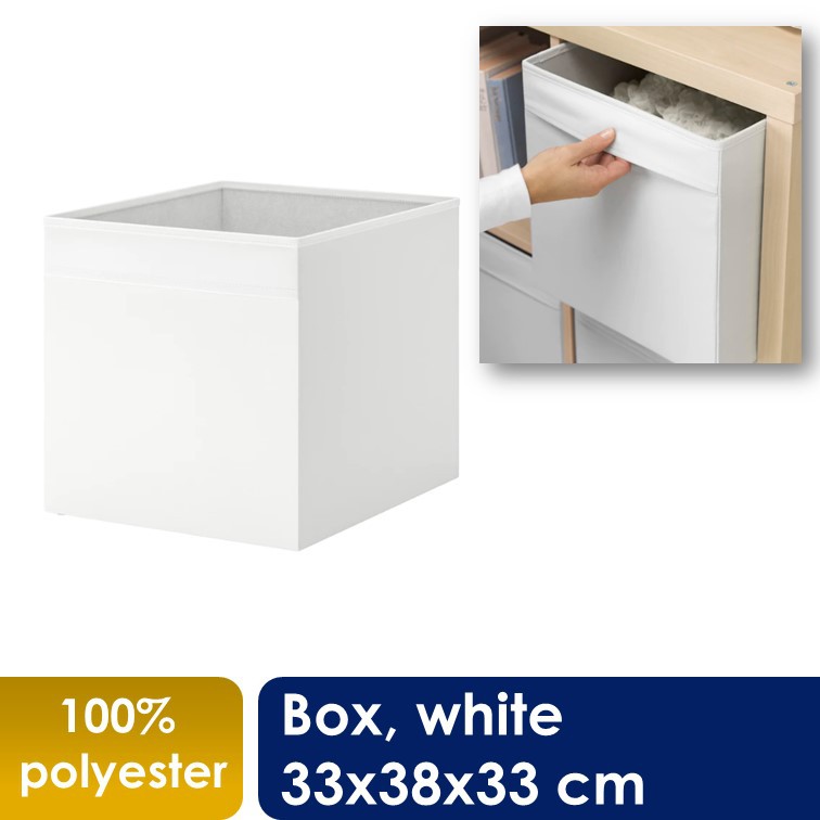 Box, white 33x38x33 cm Squared Fabric Drawer Box Wardrobe Organizer ...