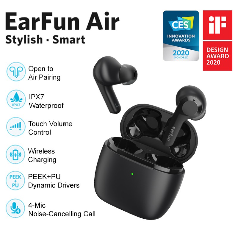 EarFun Air wireless Earbuds, 4 Microphones noise canceling, in-Ear ...