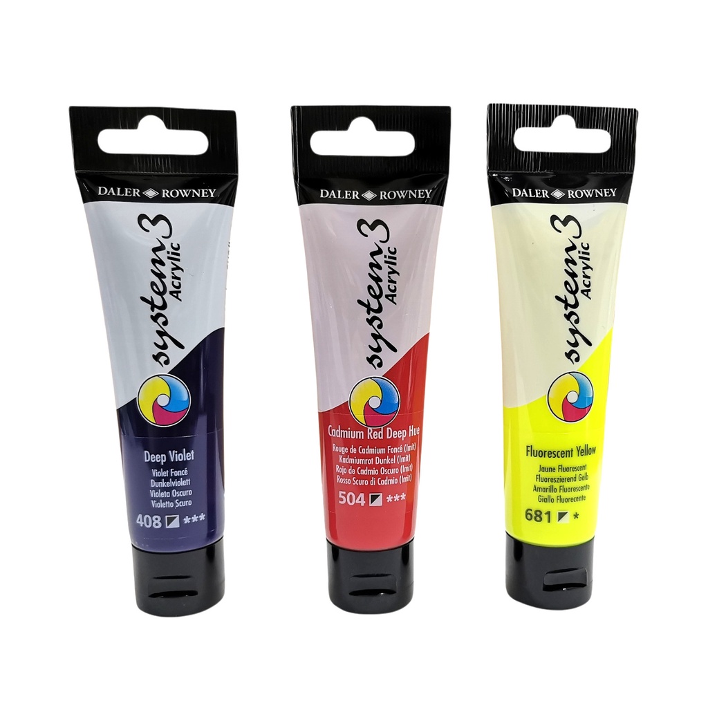 Daler Rowney 59ml System 3 Acrylic Paint Part 2/2 (54 colours in this ...