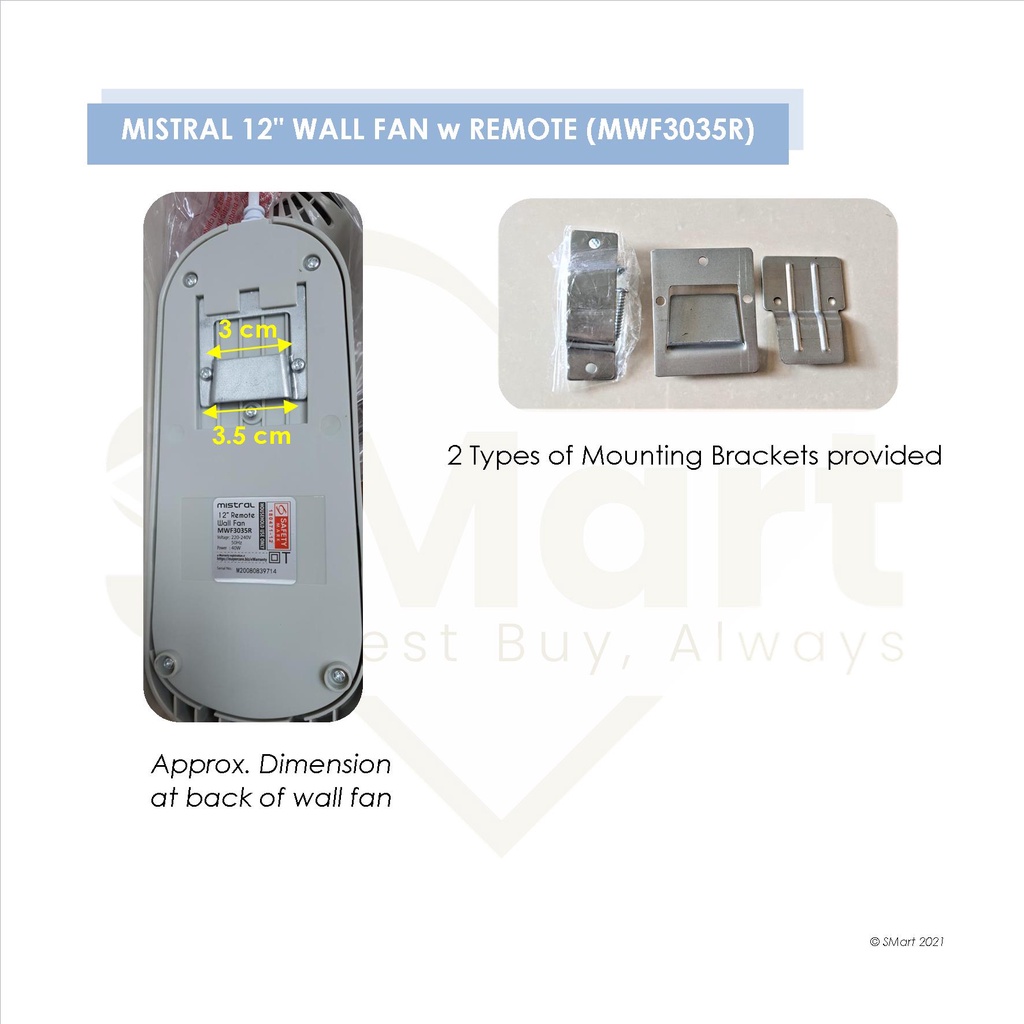 Mistral 12" Wall Fan with Remote Control [MWF3035R] | Shopee Singapore