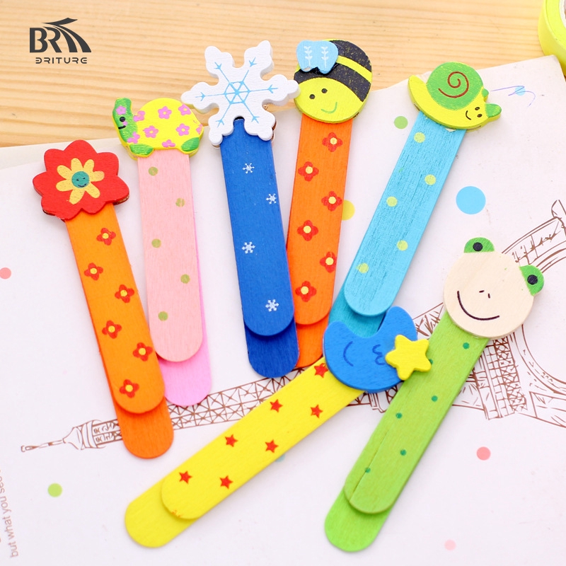 Wooden Cartoon Bookmark Animal Shape Children's Prizes Student Supplies ...