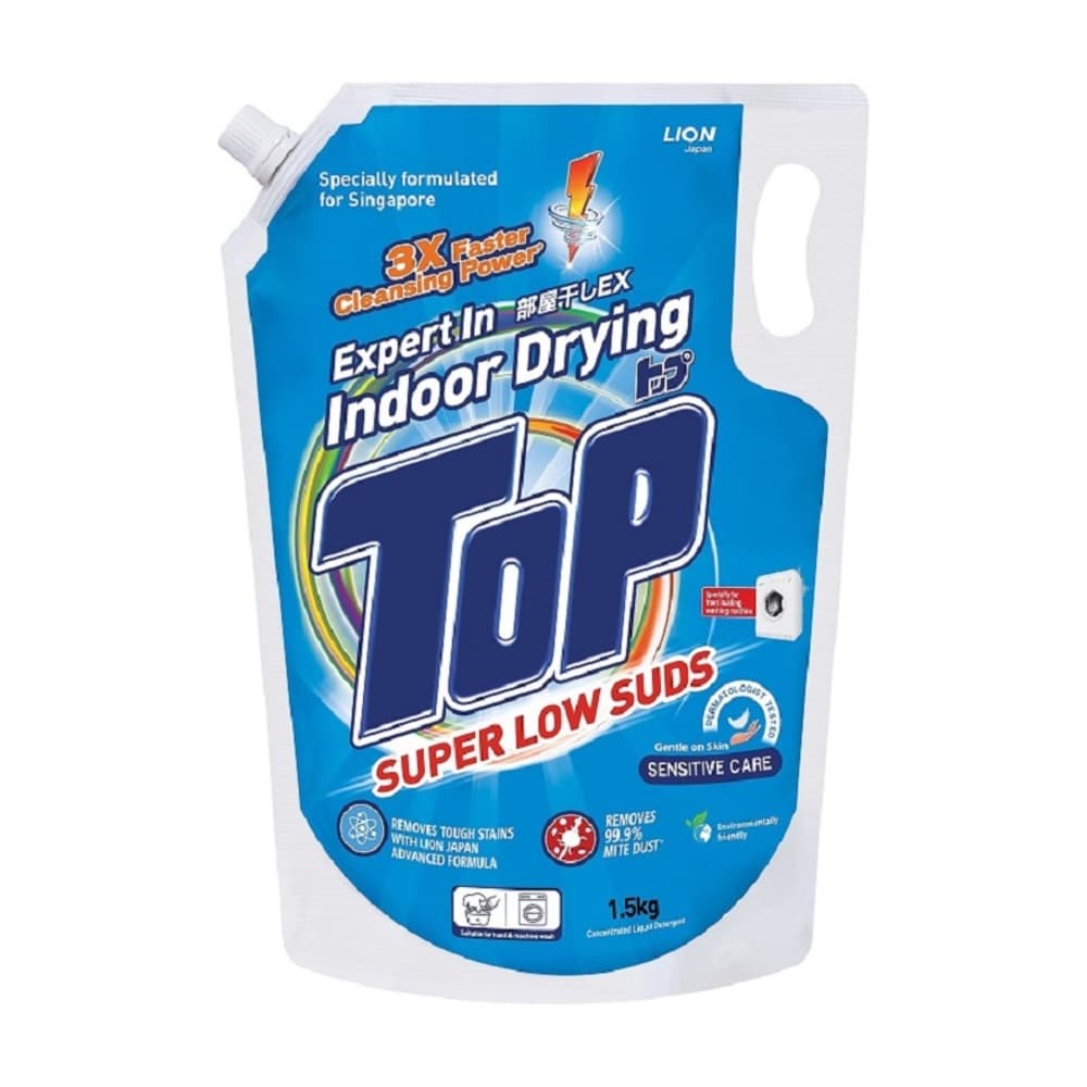 TOP Concentrated Liquid Detergent Super Low Suds Sensitive Care Refill ...