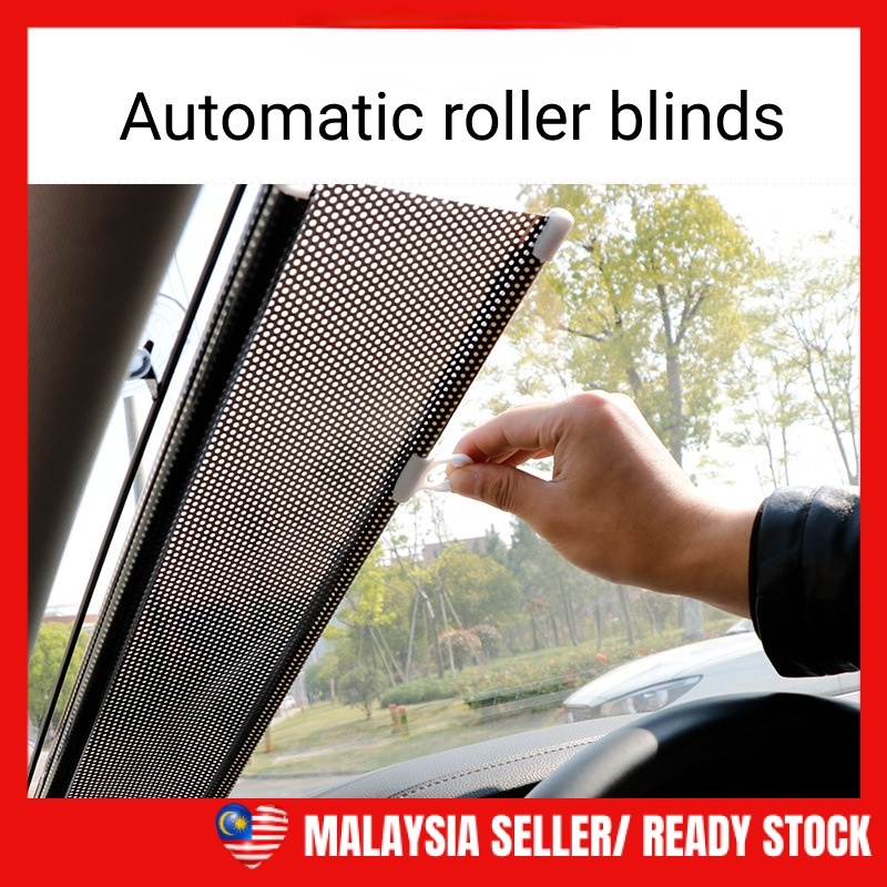 [125*68cm] Car Window Sunshade Roller Anti UV Shade Car Side/Rear Window retractable Sun shade ...