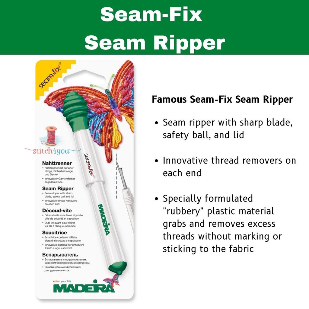 Madeira Seam-Fix Seam Ripper, Very Sharp Tip and Innovative Thread ...