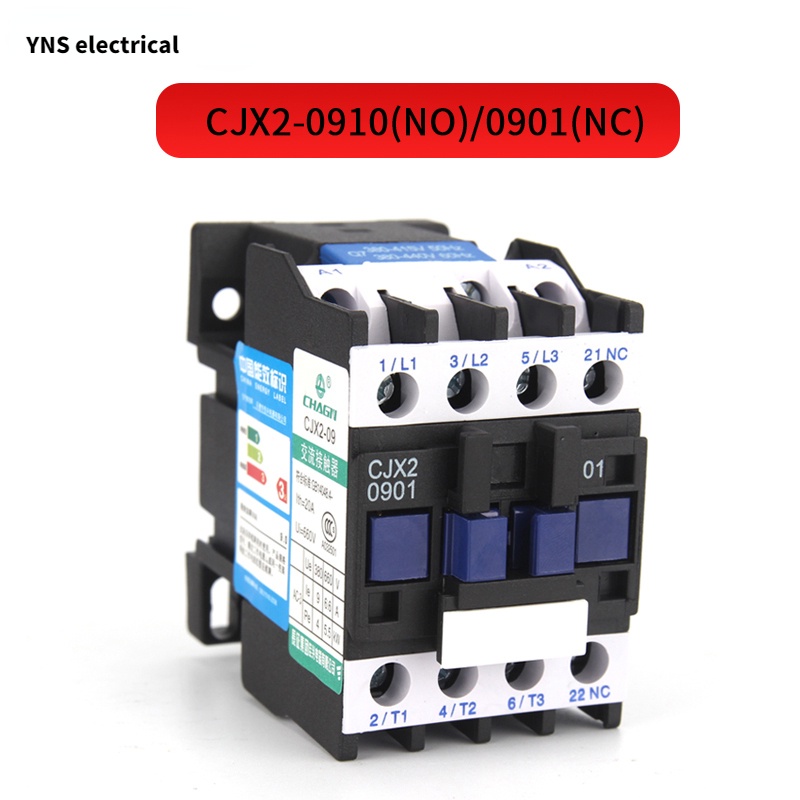 CJX2-0901/0910 50/60HZ 9A AC Contactor Din Rail Mounted 3P+1NO Normal Open Contactor 24V-220V ...