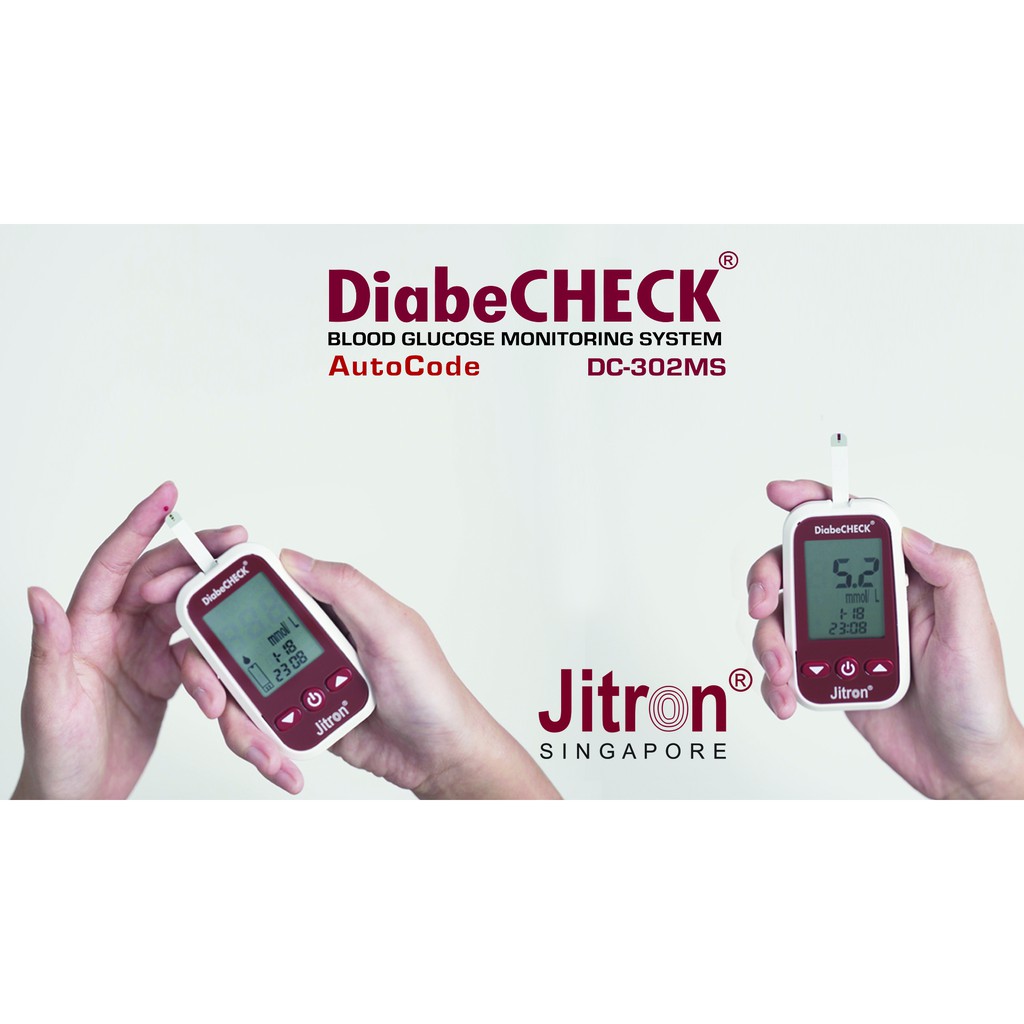 Jitron Blood Glucose Monitoring System DC- 302MS (mmol/L) with 10, 25 ...