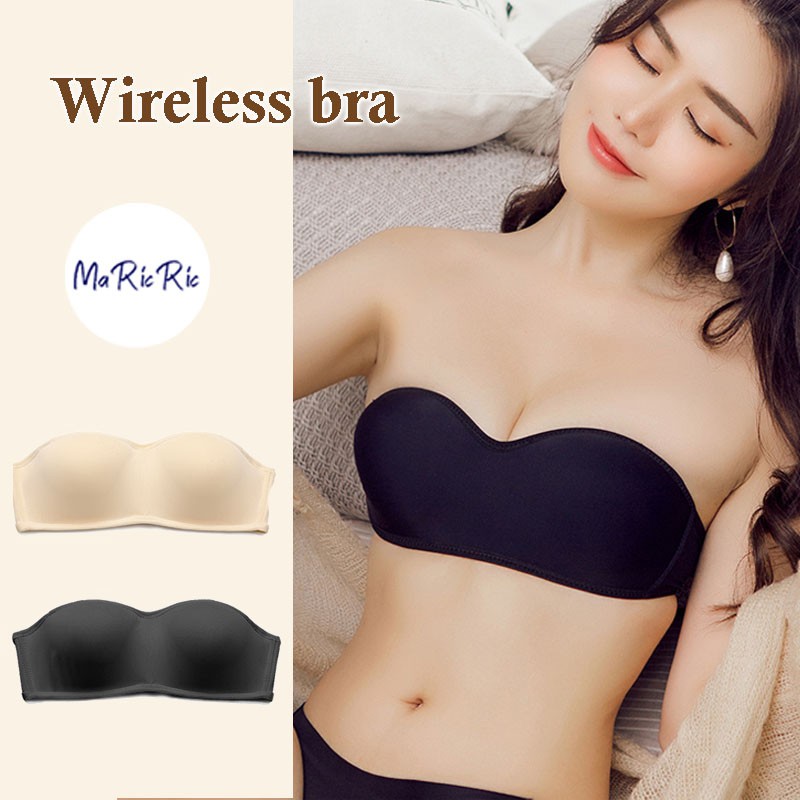 (SG InStock) Ma Ric Ric Half Cup Anti-Slip Bra Series (Wireless. Seamless. Strapless. Push up ...