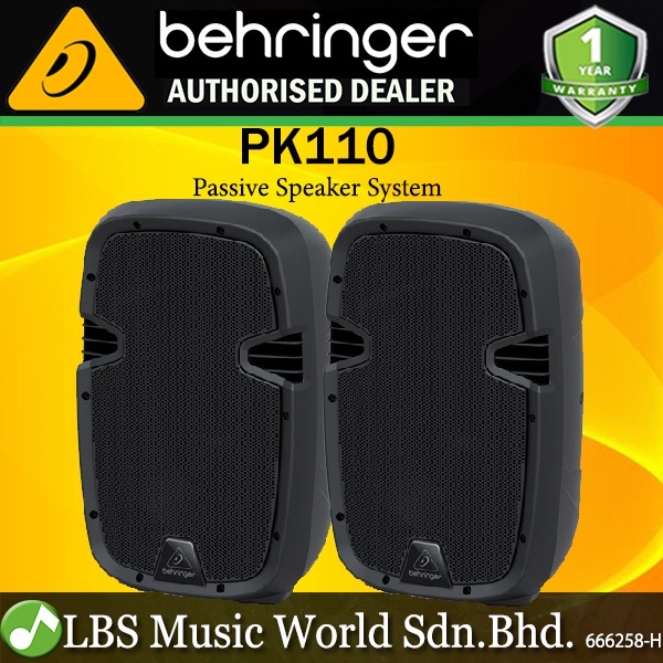 Behringer PK110 500 Watt 10 Inch Passive Speaker System (PK 110 PK-110) | Shopee Singapore