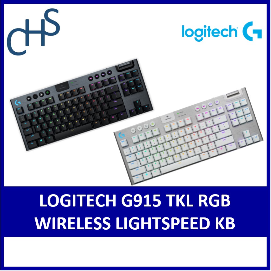 Logitech G915 TKL Tenkeyless Gaming Wireless Lightspeed RGB Mechanical ...