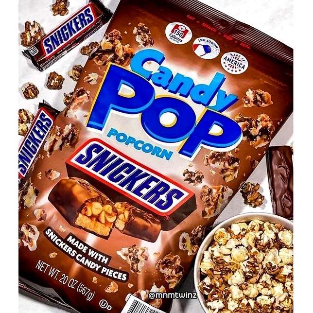 (EXP: 2024) USA Candy Pop Popcorn with Snickers Chocolate Candy Pieces ...