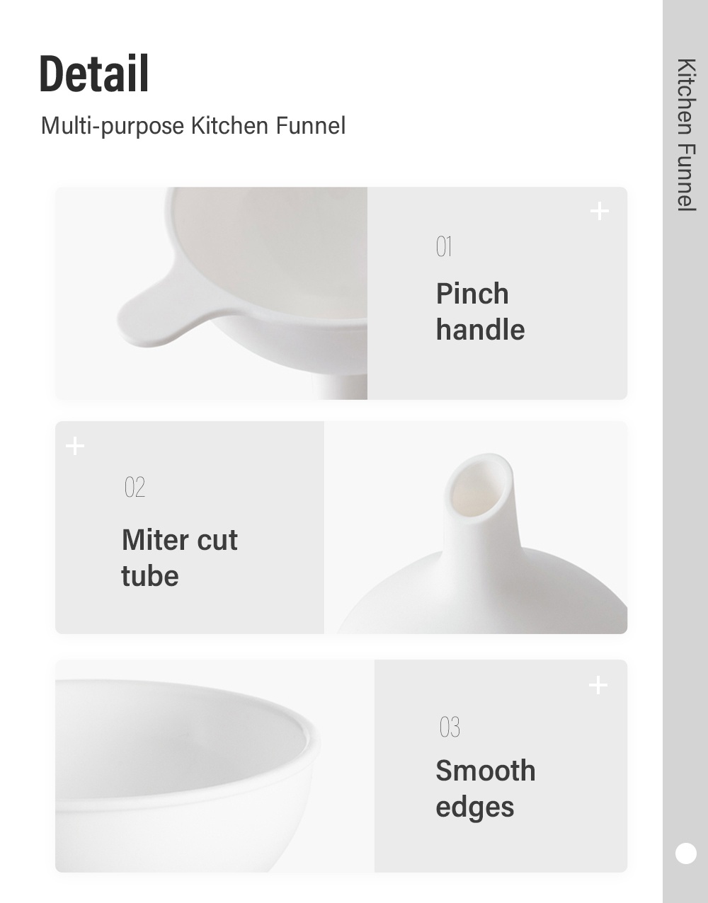 [5pcs/set]Kitchen Funnel Oil Spices Pouring Funnel Eco-friendly PP ...