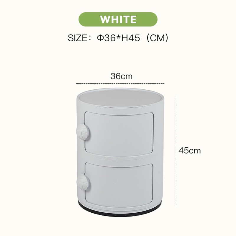 WEILIANG Nordic Circular Storage Cabinet Bedside Table Plastic Creative ...