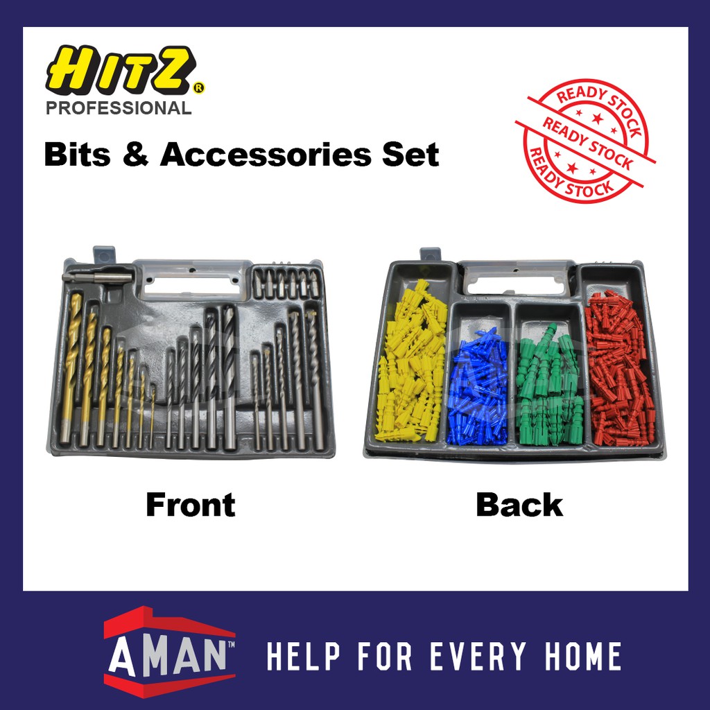 HITZ 300 Pcs Drill Bits Set with Wall Plug, Driver and Drill Bit Set ...