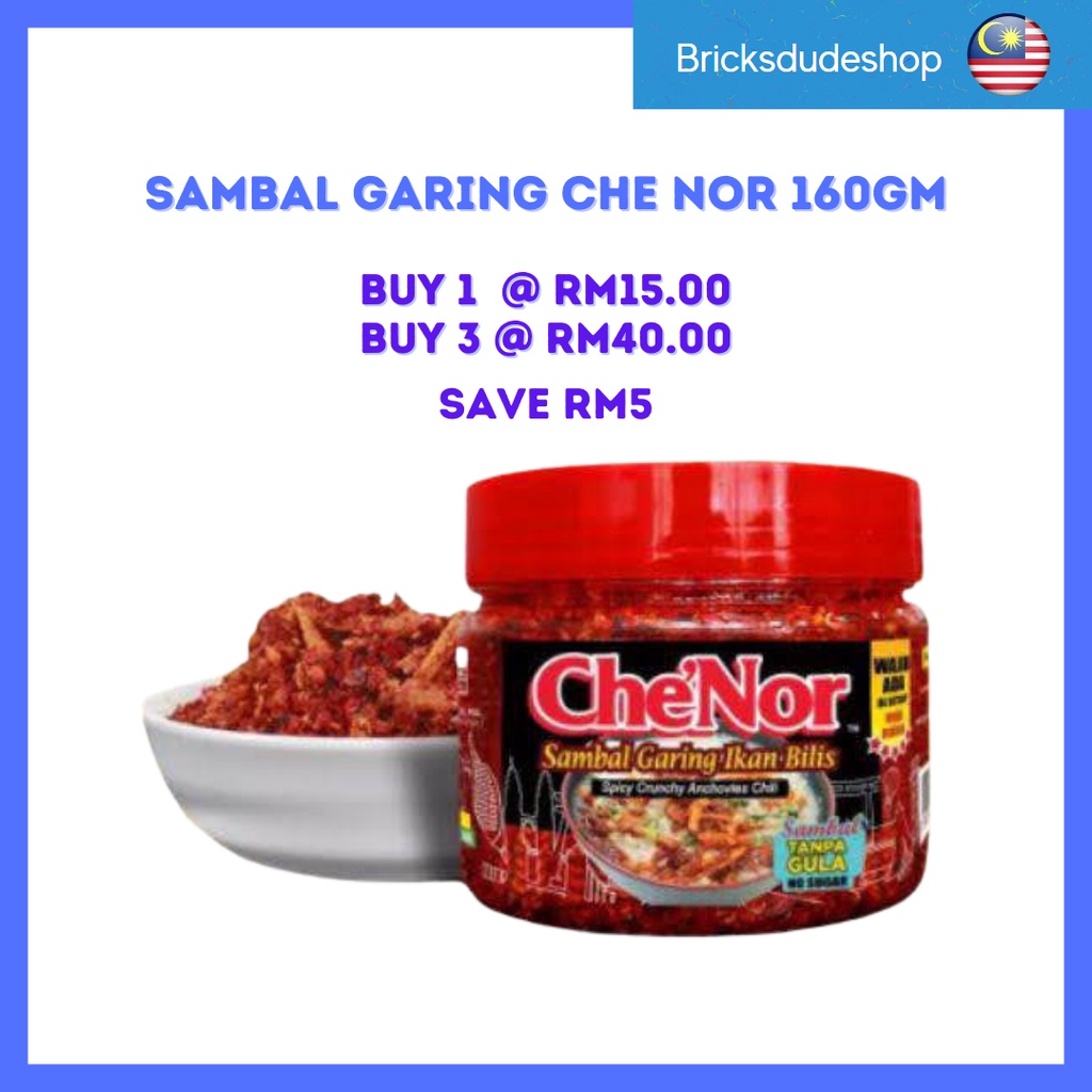 3 containers @ RM40 New Che Nor Crispy Sambal @ Che Nor Fried Sambal ...