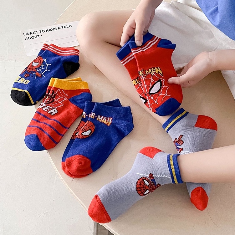 High Quality Marvel Spider-Man Kids Socks Cotton Kids Fashion Socks 5 Pairs/set Cute Cartoon ...