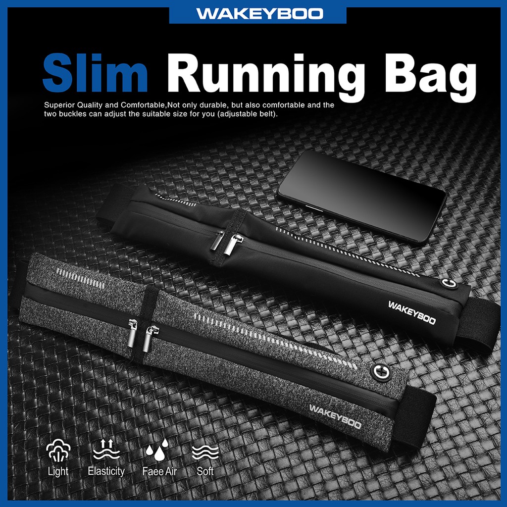 Slim Running Bag Jogging Belt Cycling Waist Pouch Bag Fitness Workout ...