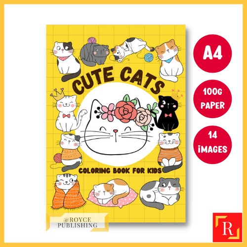 Cute Cats Colouring Book For Kids, Preschoolers and Toddlers 1 - (A4 ...
