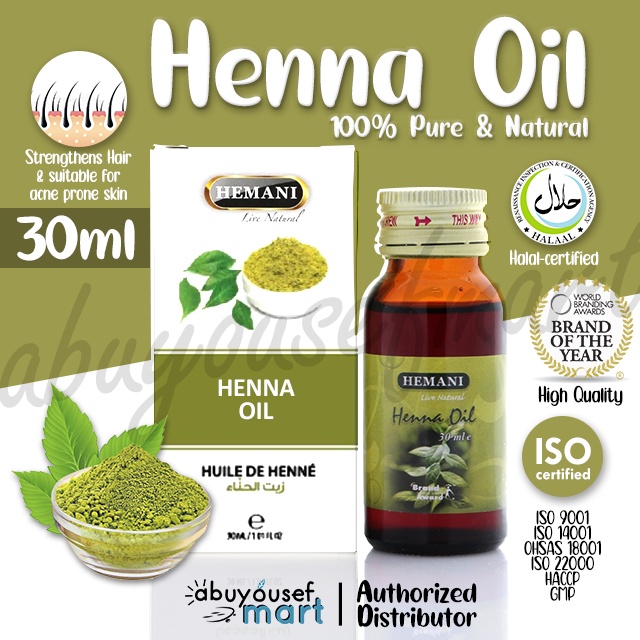 Hemani Henna Oil | Minyak Henna Daun Inai 30ml - 100% Pure Cold-pressed ...