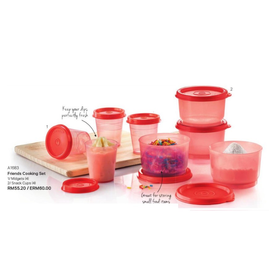 TUPPERWARE friends cooking set {8pcs) | Shopee Singapore