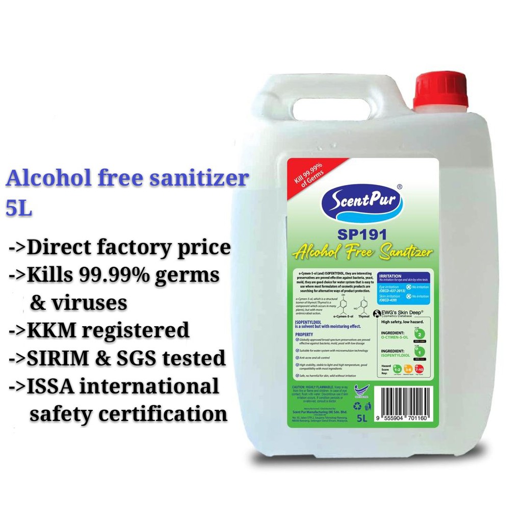 Scent Pur 5 L ALCOHOL FREE SANITIZER | Shopee Singapore