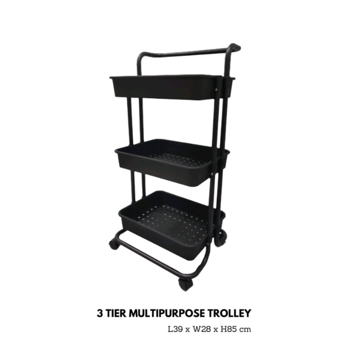 3/4 Tier Multifunctional Storage Trolley Organizer Office Kitchen Rack ...