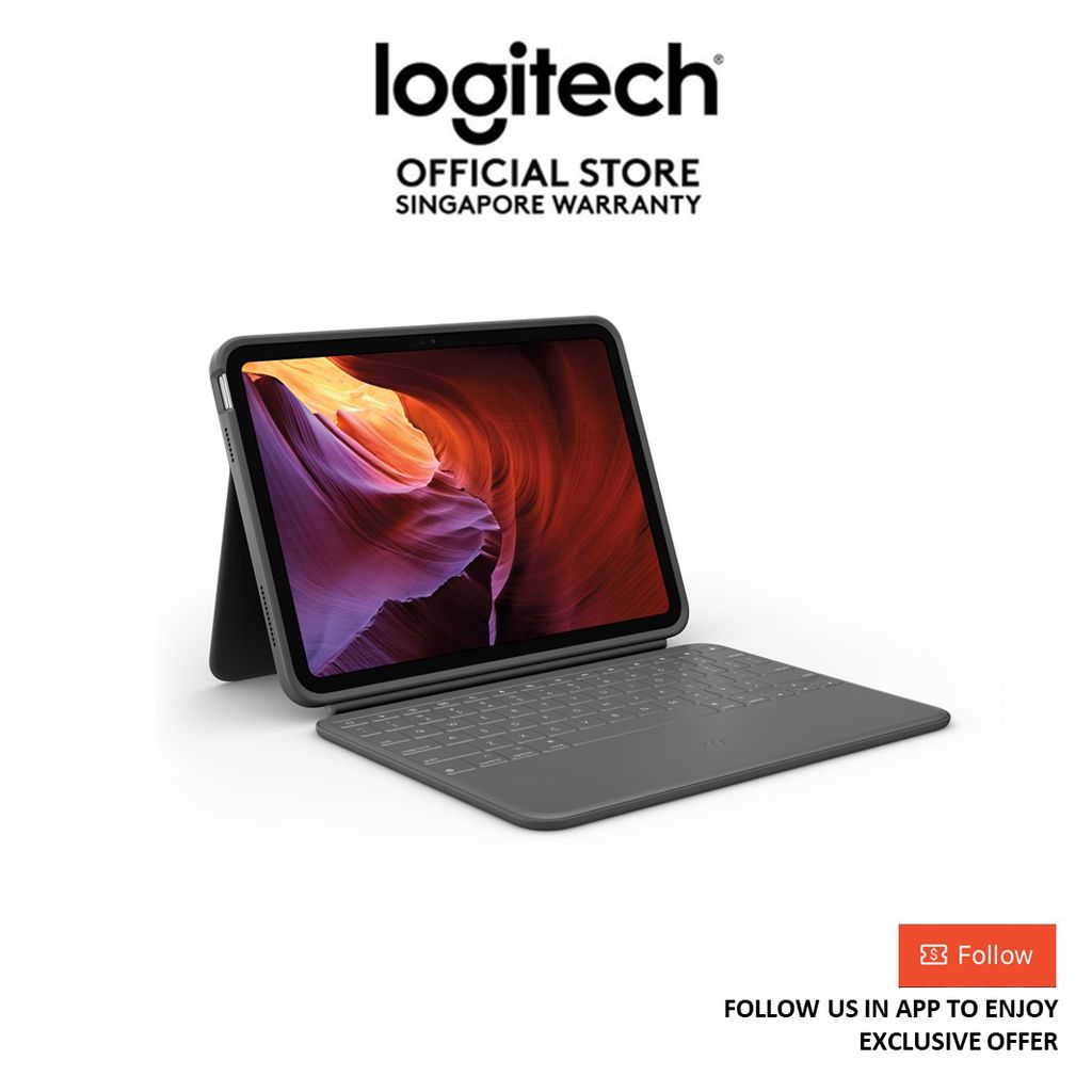 Logitech Rugged Folio Ultra Protective Keyboard Case With Smart Connector For Ipad A3355 A3356