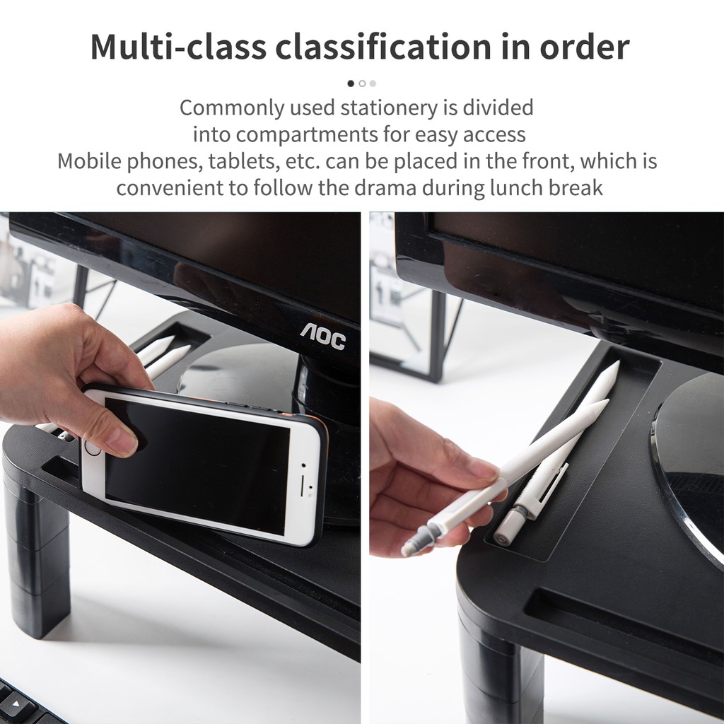 JUJIAJIA Adjustable Computer Shelf Screen Base TV Monitor Stand Desktop ...