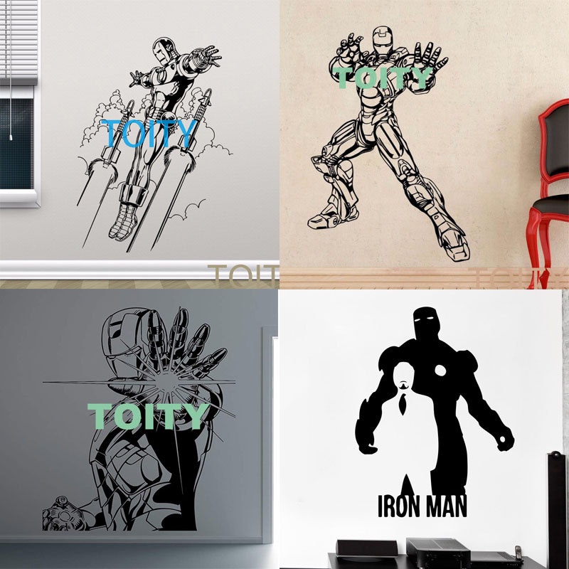 Iron Man Tony Stark Avengers Superhero Wall Art Sticker Vinyl Decal ...