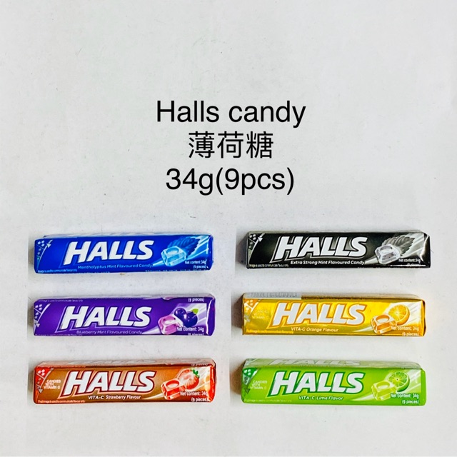 halls candy mint flavored candy 薄荷糖 | Shopee Singapore