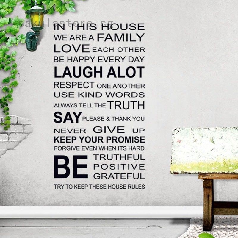 In This House Wall Sticker Family Rules Stickers Removable Vinyl Decal ...