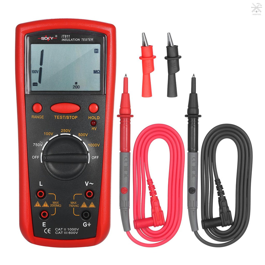HANDY Insulation Resistance Meter Digital Megger Ohmmeter Handheld ...
